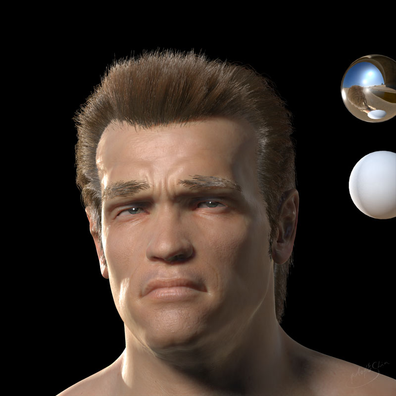 Yin Shiuan's Blog_I Have A CG Dream: Arnold schwarzenegger_WIP_07/02