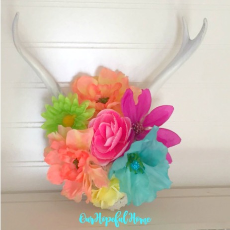 Our Hopeful Home: DIY Boho Flowered Fancy Antlers