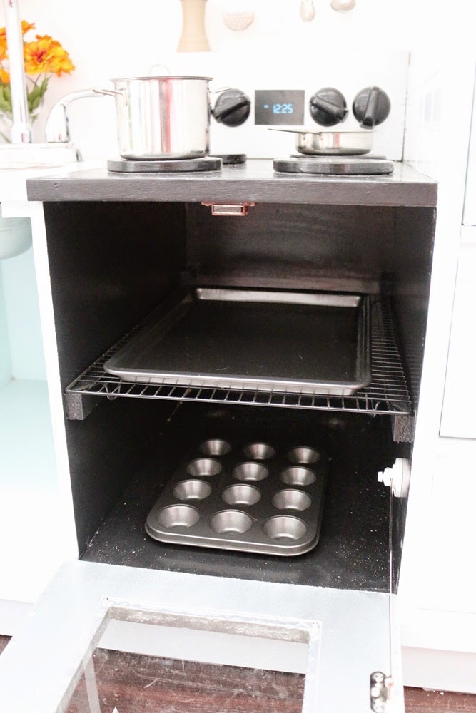On A Cold Day: DIY Play Kitchen From Old TV Stand!