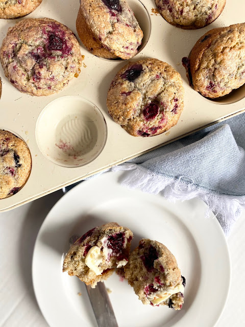 Triple Berry Sour Cream Muffins | Ally's Sweet & Savory Eats