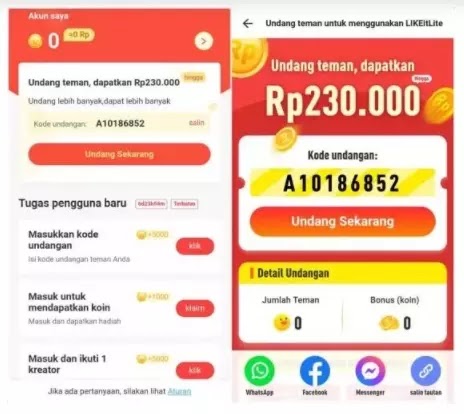 TERBUKTI! Aplikasi Likeit Lite, Aplikasi Penghasil Uang! - JadwalOperasional