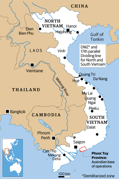 Vietnam War Map 17th Parallel
