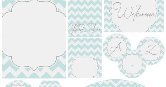 Zigzag en Celeste y Blanco: Mini Kit para Imprimir Gratis. | Oh My ...