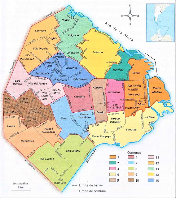Escuela. Nº 23 "Gral. Viamonte" D.E 3: Identificando las Comunas