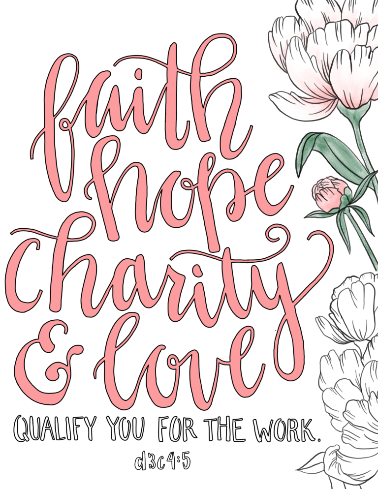 just what i {squeeze} in: Faith, Hope, Charity & Love -- Coloring Page #12
