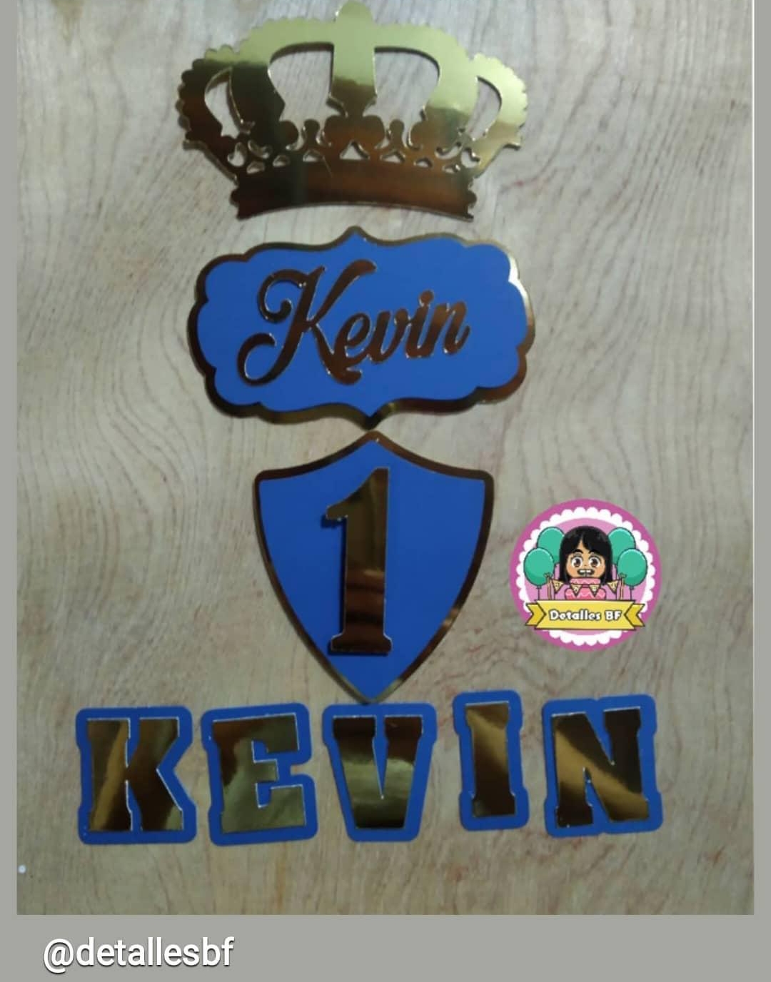 Topper Doble Capa con Metalizado Kevin 1 - Mis Toppers Tus Toppers