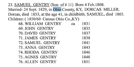 Ohio County, Kentucky History: Gentry Family - Early Pioneers in Ohio ...