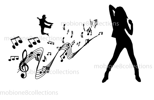 Mobione8 Vinyl Wall Art Blog Shop: Dancer Music Notes Design SGD $90