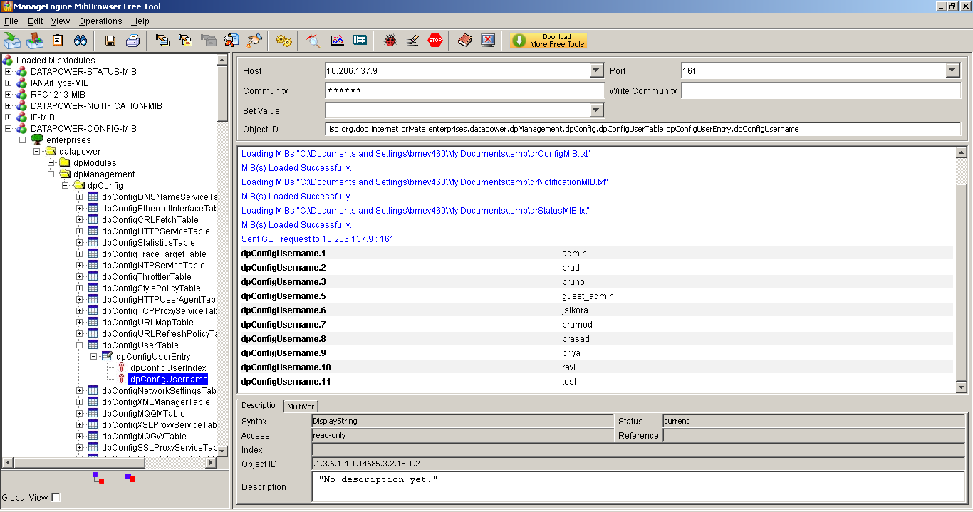 Integration Yay!: DataPower: Testing SNMP using ManageEngine MibBrowser