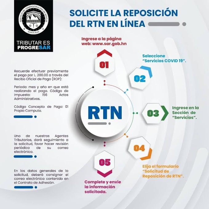 Solicite la Reposición y Actualización del RTN en línea - Honduras
