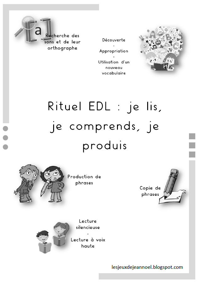 Les jeux de Jean Noël : Rituel EDL : je lis, je comprends, je produis