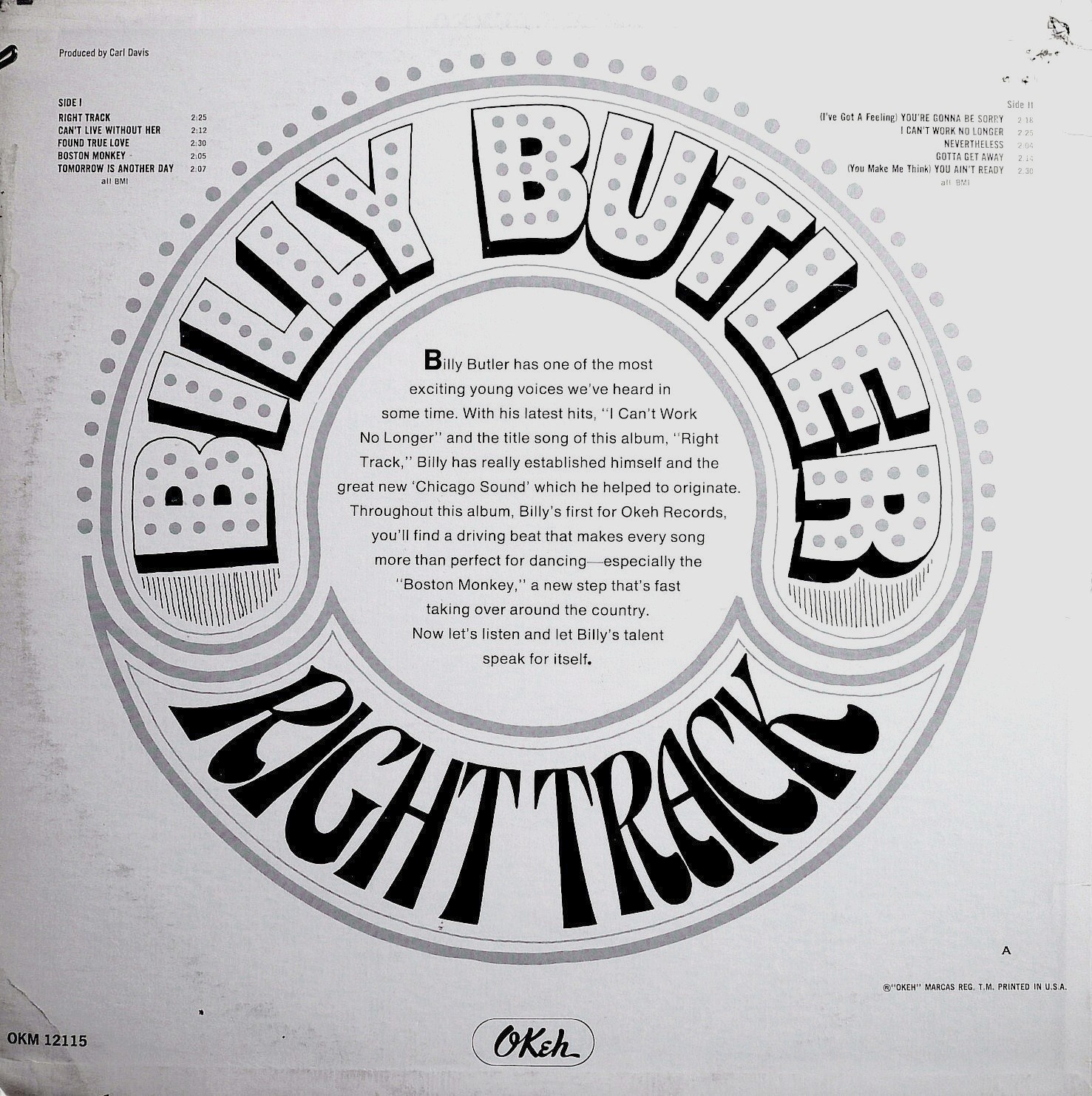 Rien que des vinyls: Billy BUTLER - 1966 - US-OKEH 14115 - Right track ...