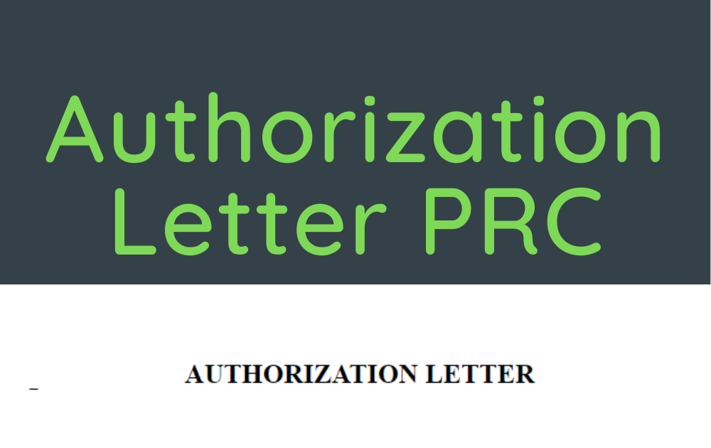 Authorization Letter PRC renewal sample doc | Sample contracts