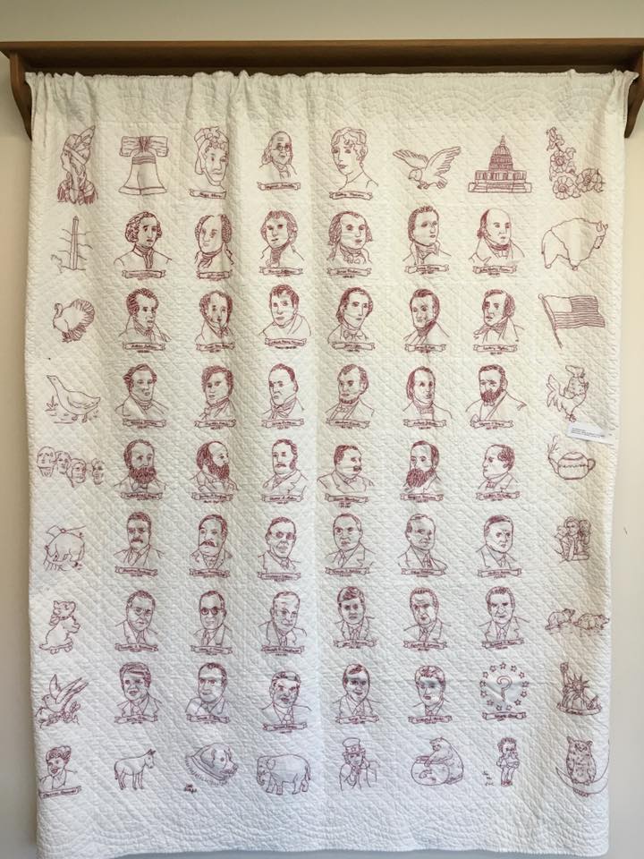 The Literate Quilter: My Patriotic Quilts at the Library for Election Day!