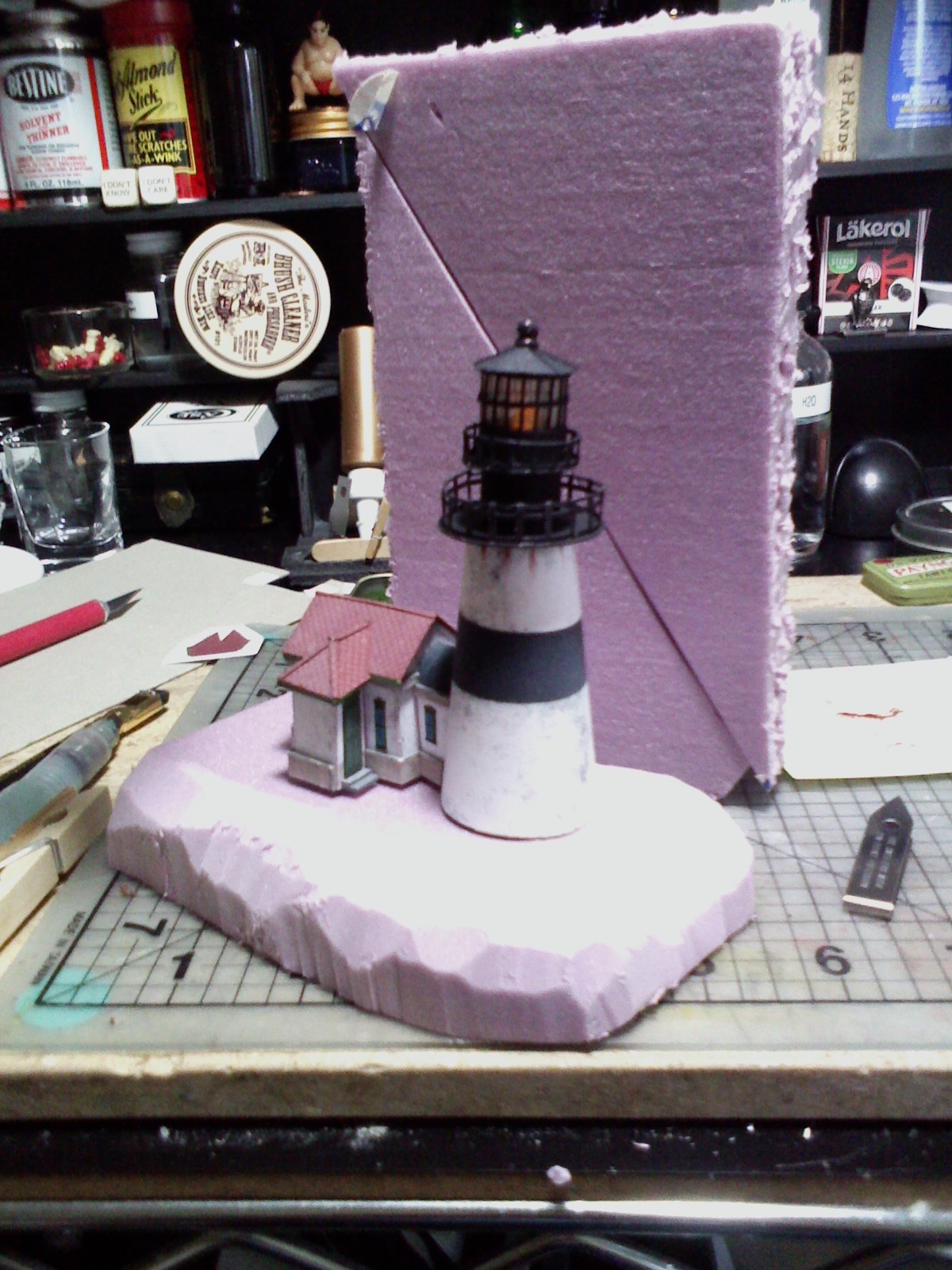 Miniature Architecture Blog: N Scale Lighthouse build, continued