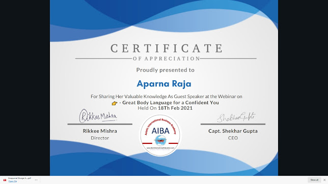 Portrait of Business Woman: Aparna Raja Guest Speaker👉 "Great Body ...