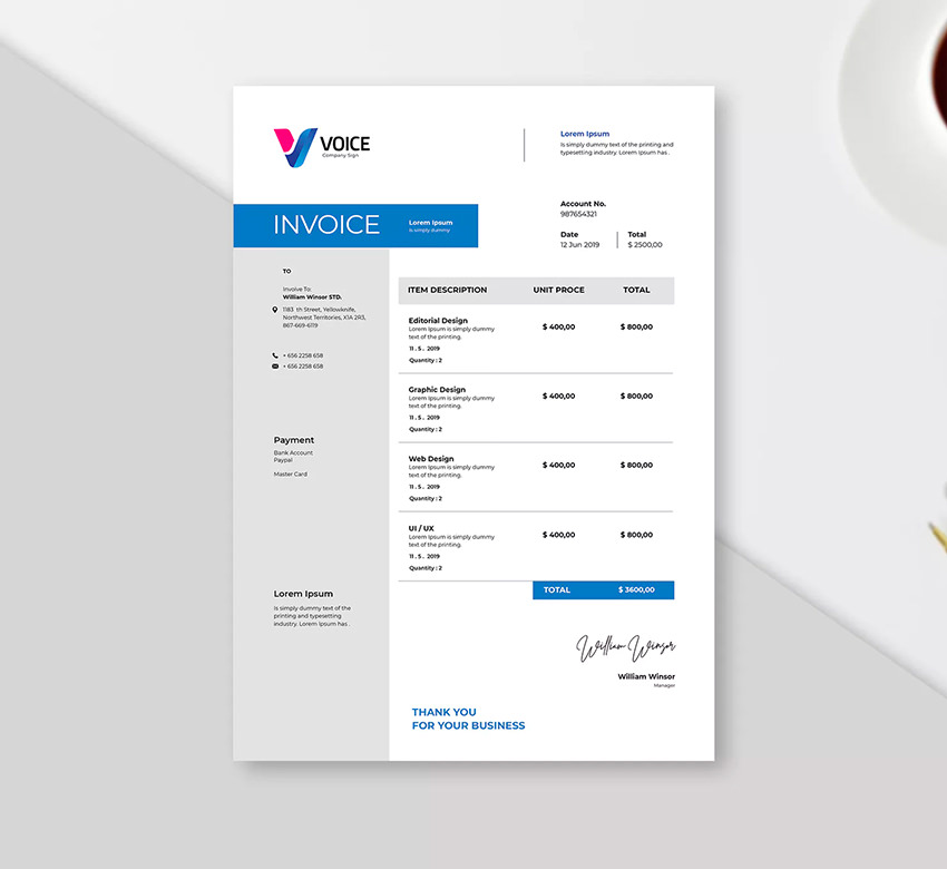 Beautiful Invoice Design - Invoice Template