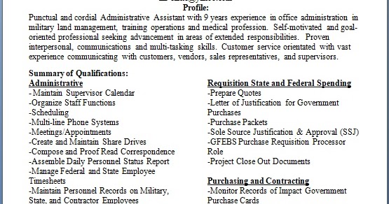 Program Administrative Assistant Sample Resume Format in Word Free Download