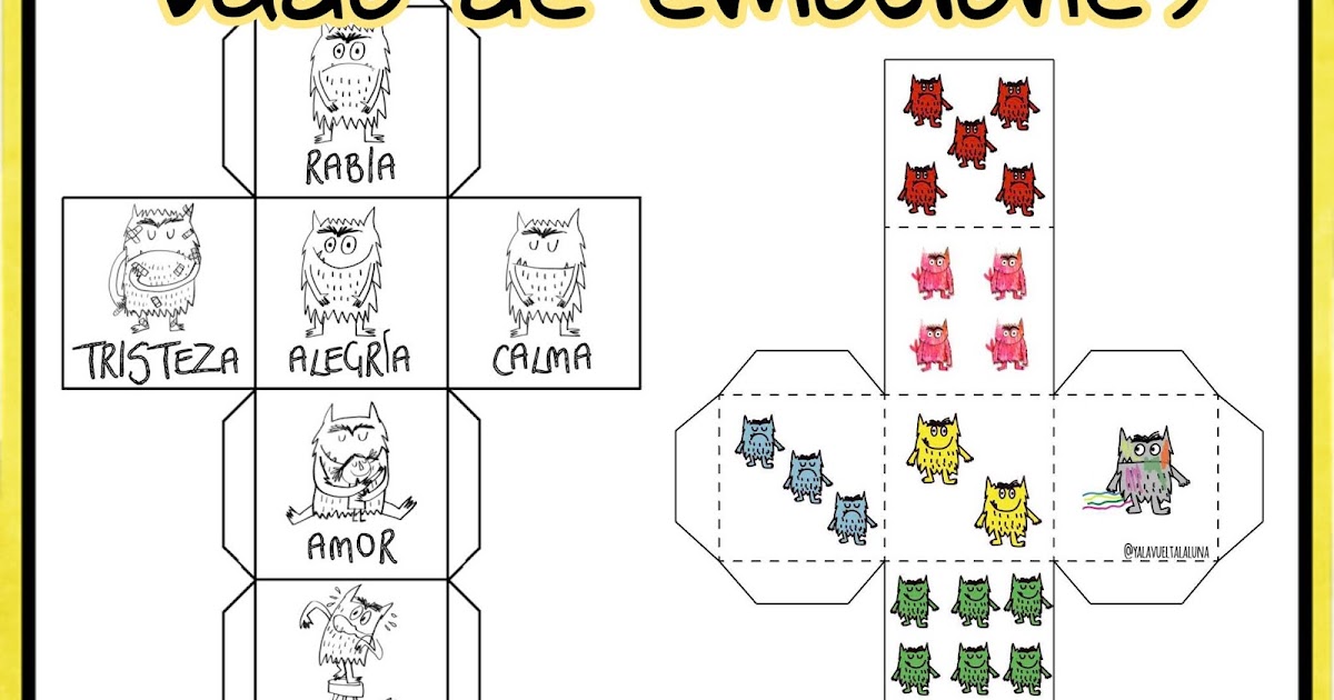 Dado de las emociones para imprimir