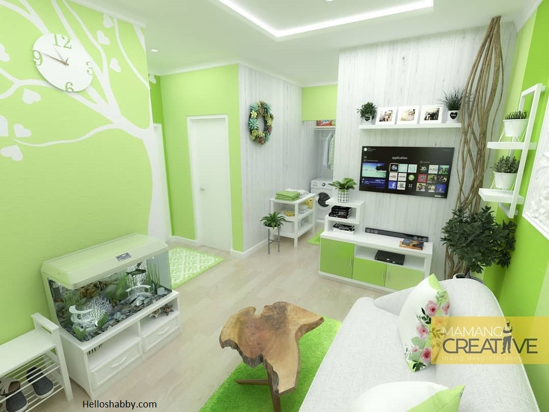 Green Color Home Interior Design For A Small Space ~ HelloShabby.com ...