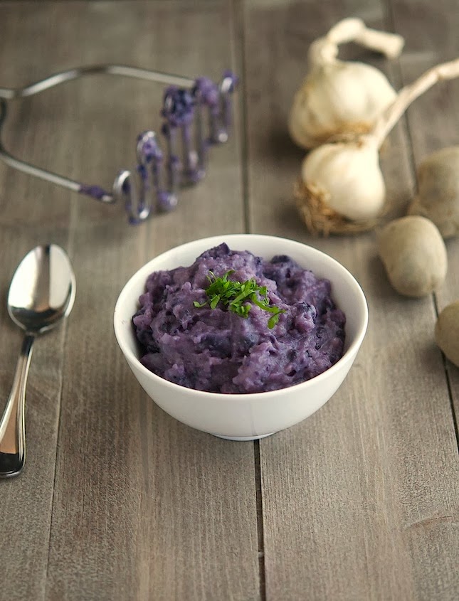 The Iron You: Roasted Garlic Purple Mashed Potatoes