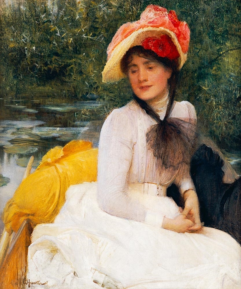 Arthur HACKER (1858-1919) | Catherine La Rose ~ The Poet of Painting
