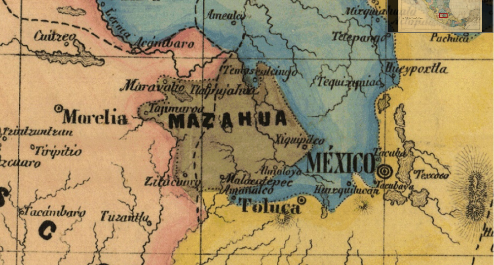 CULTURA JÑATJO (MAZAHUA): Territorio Mazahua en1864