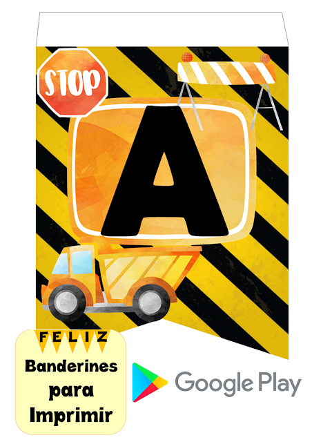 Kits imprimibles gratis : Banderines Construcción