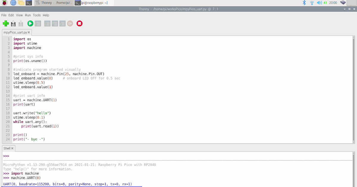 Hello Raspberry Pi: Raspberry Pi Pico/MicroPython: simple example of UART