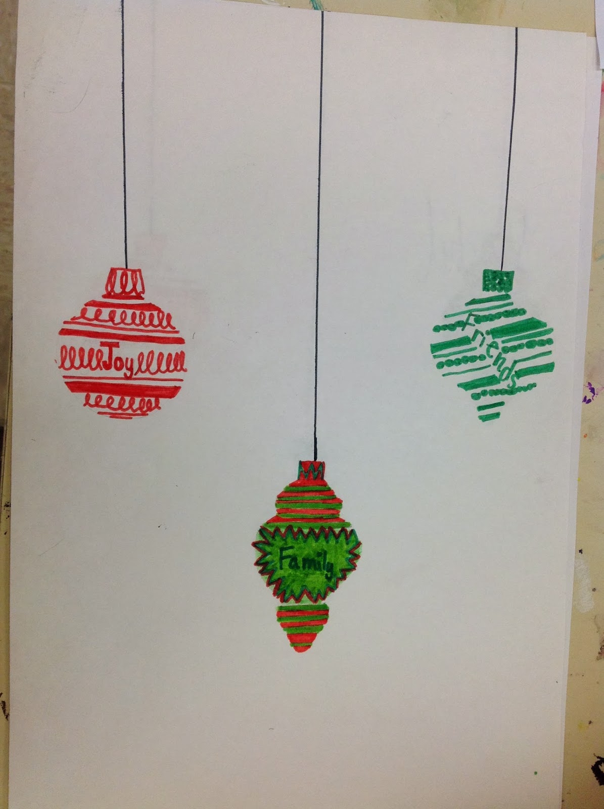 Miss Arty Pants: Christmas Ornament Drawing