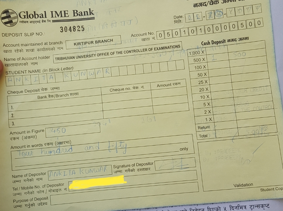 The process to get a Transcript from Tribhuvan University(TU).