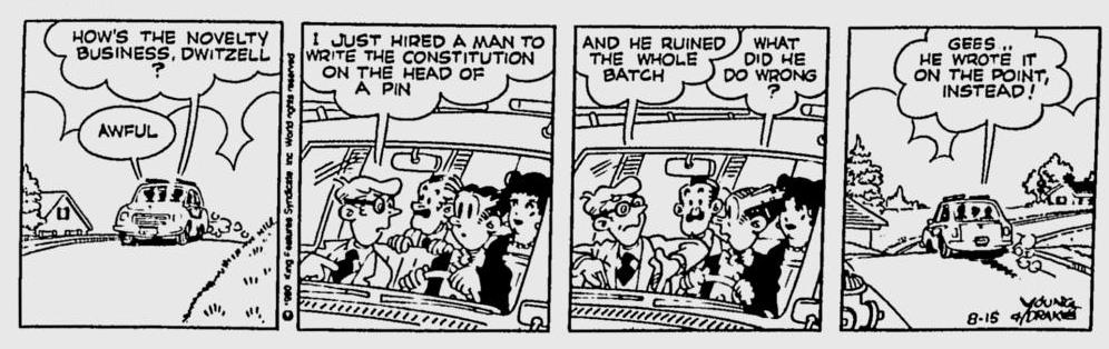 Sunday Comics Debt: Dagwood's Carpooling