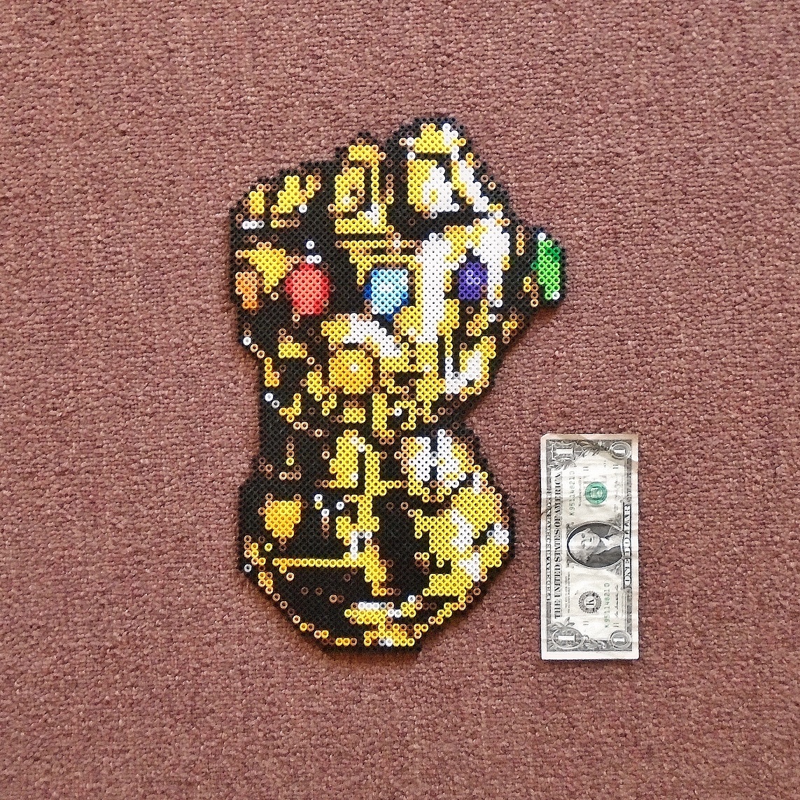 Long Black Fingers : Infinity Gauntlet Perler Bead