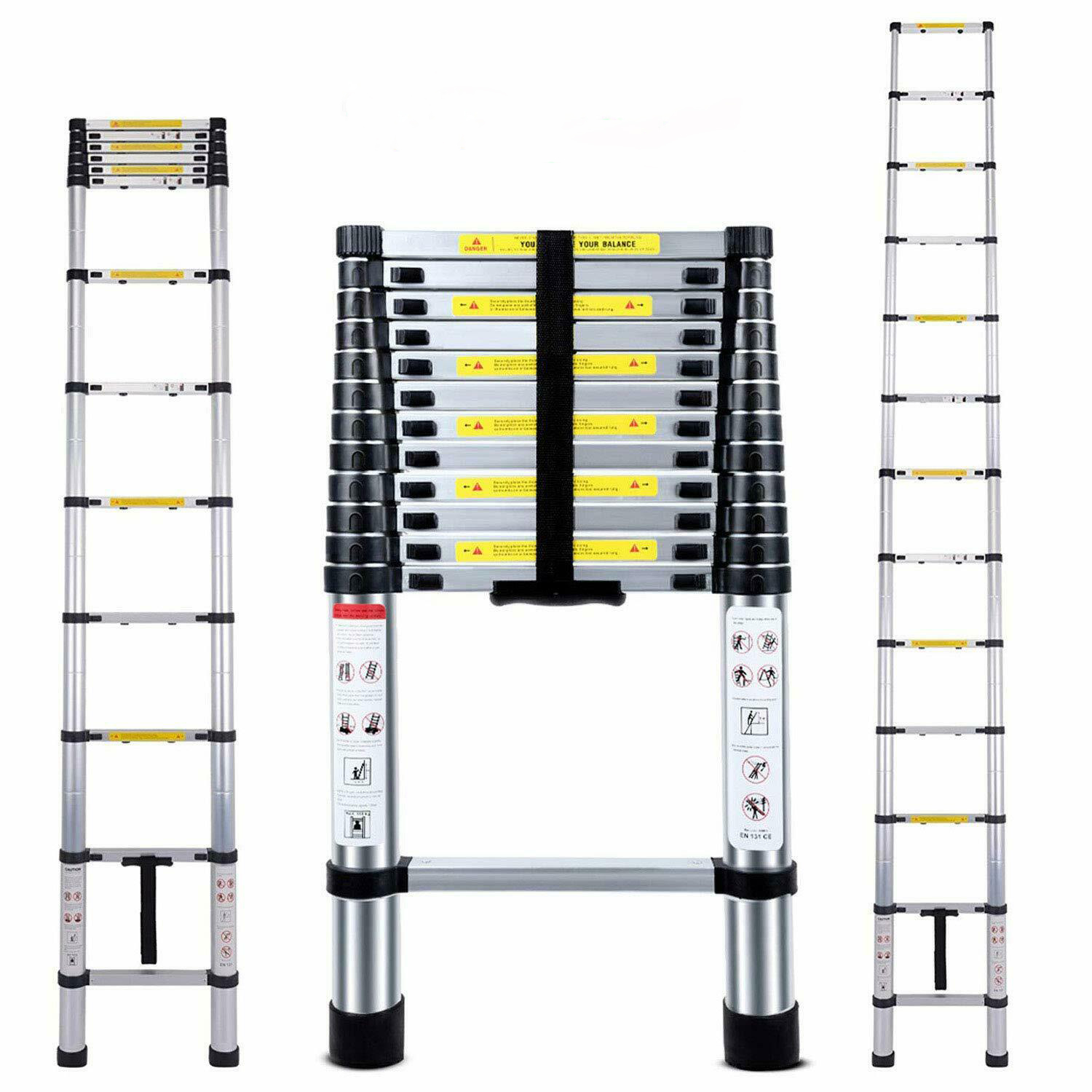 3.8M Portable Heavy Duty Multi-Purpose Aluminium Telescopic Ladder ...
