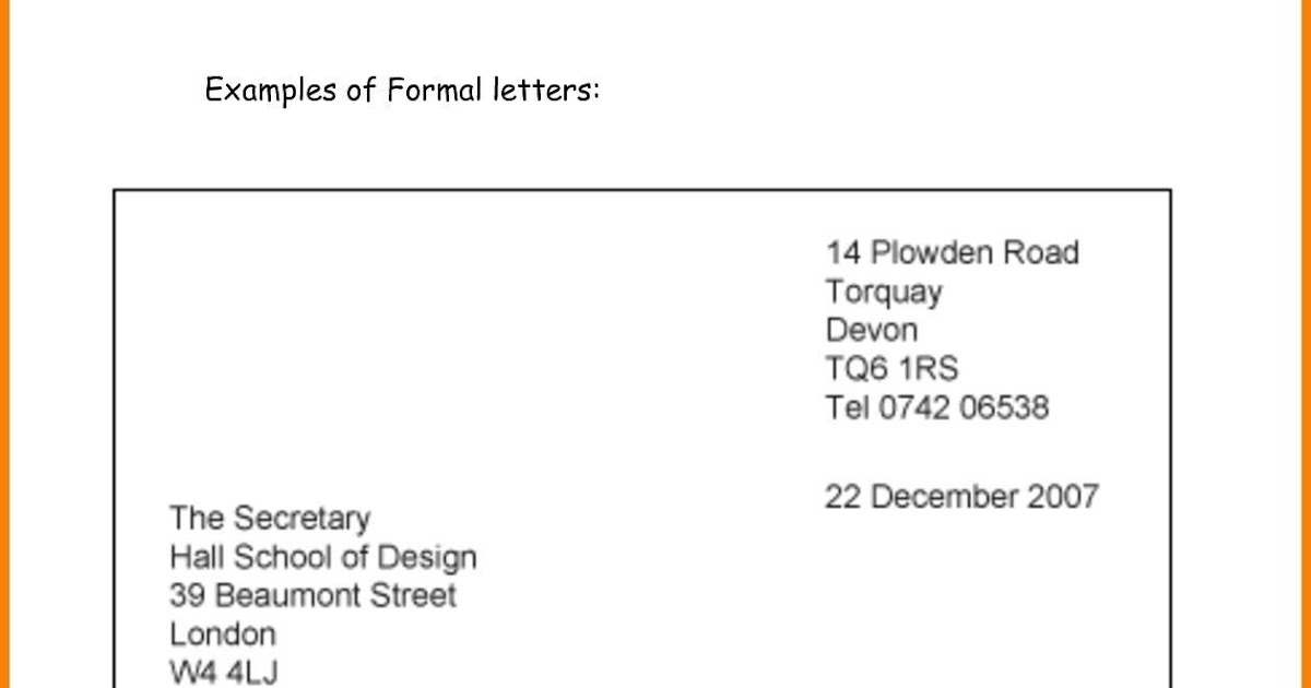 Formal Letter Format ~ Thankyou Letter