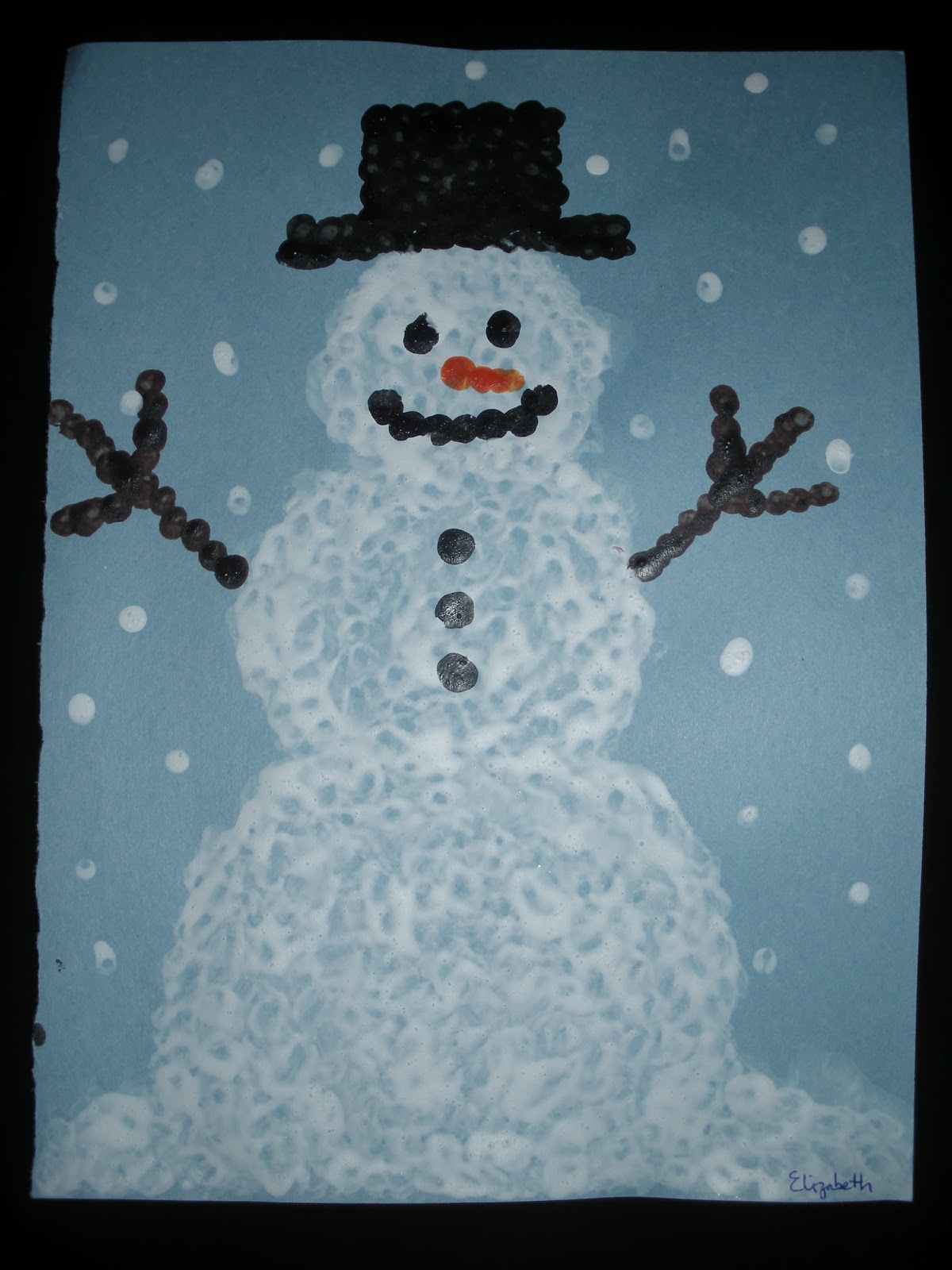 Unexpected Creativity: Q-tip Snowman Painting