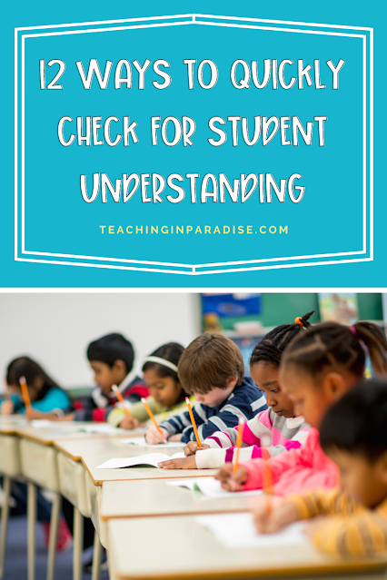 Teaching in Paradise: 12 Ways to Quickly Check for Student Understanding
