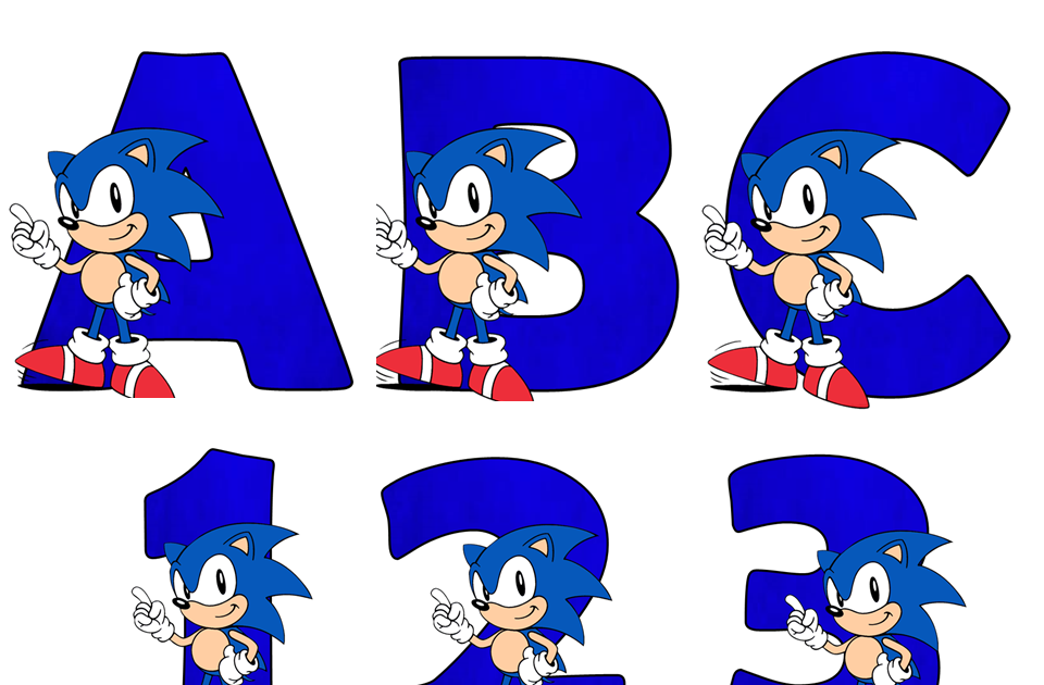 Kits imprimibles gratis : sonic abecedario