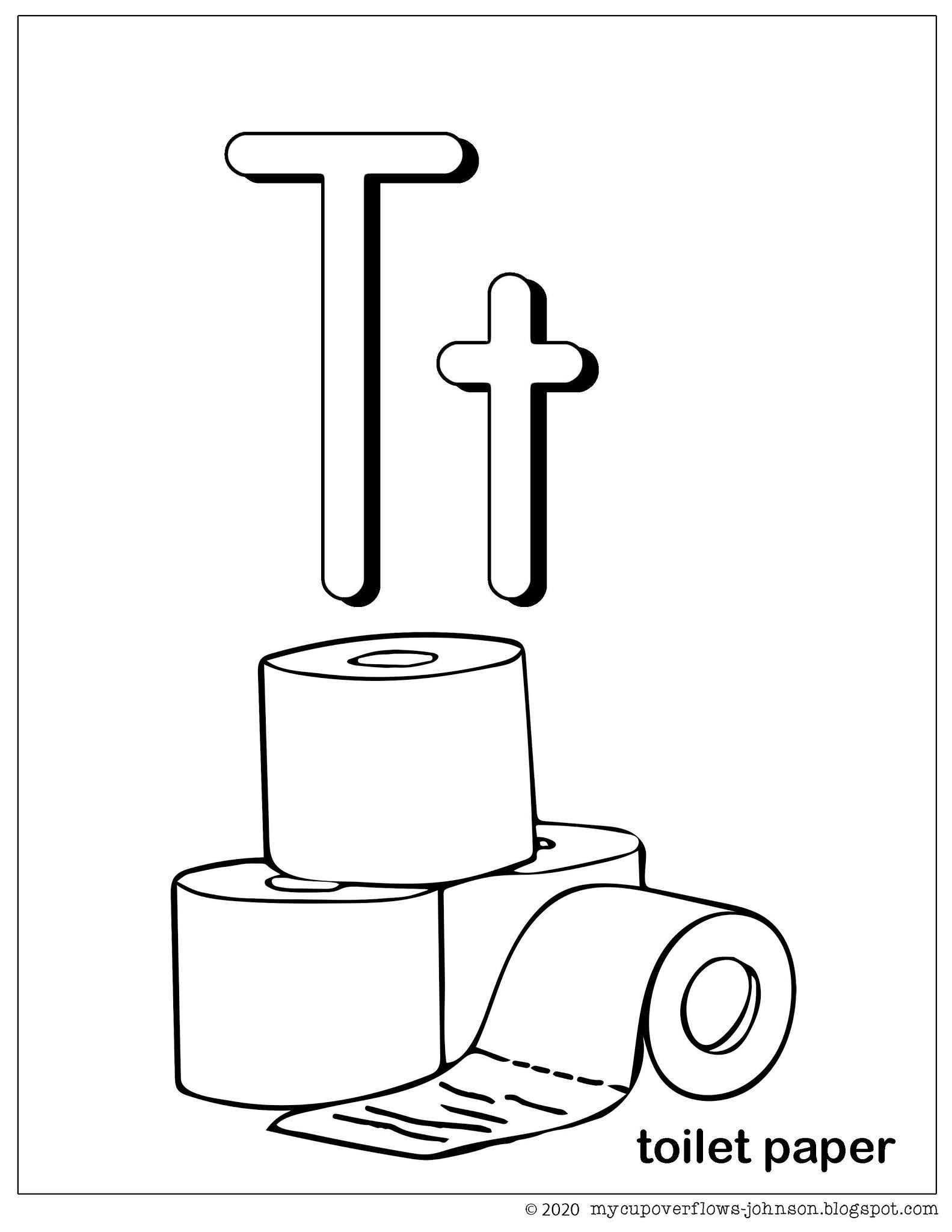 Toilet Paper Coloring Page