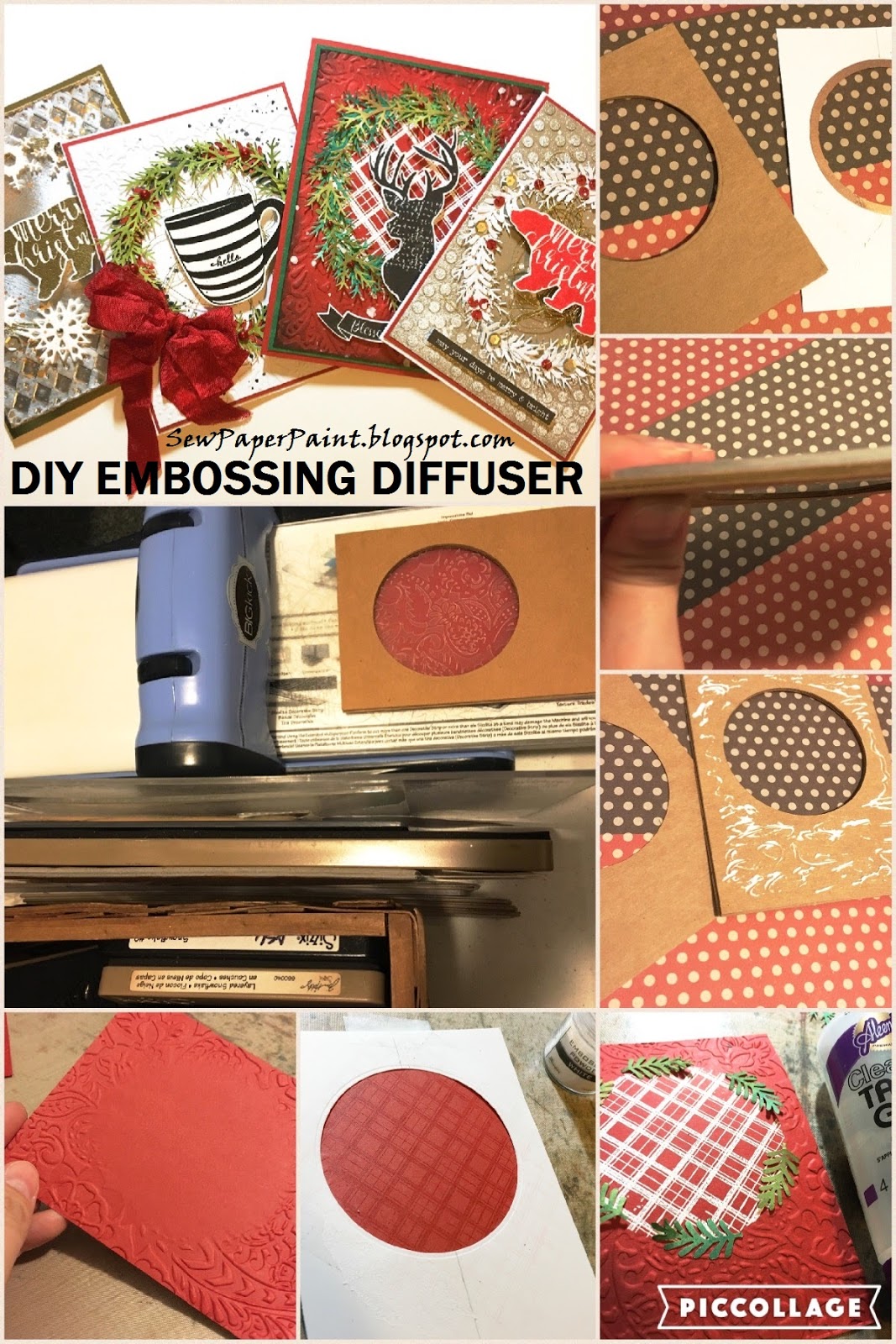 SewPaperPaint: DIY Embossing Diffuser Coffee Wreath Card