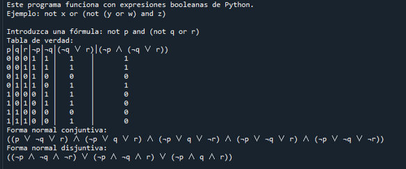 Calculadora Generadora de Tablas de Verdad usando Python: Calculadora Generadora de Tablas de Verdad