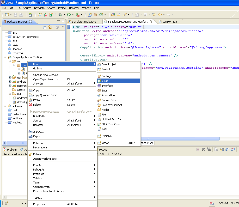 Selenium in you: Black Box testing for Android Using Robotium.
