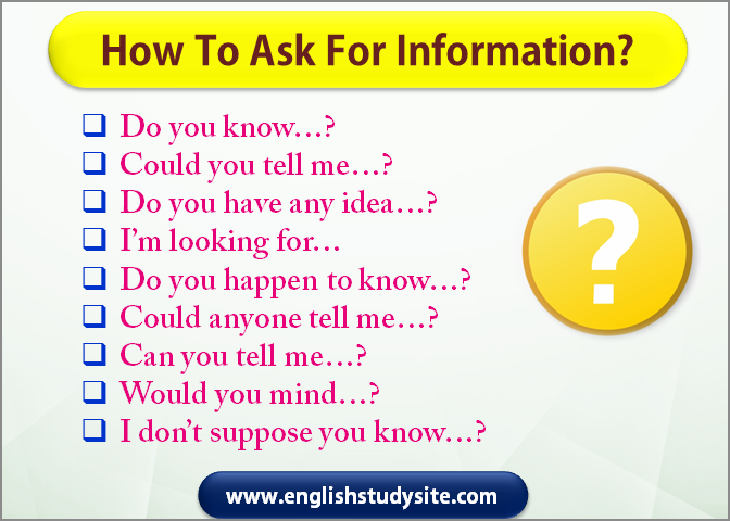 How To Ask For Information in English?