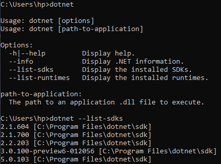 Code Example Center: C# - How to check installed .NET SDK