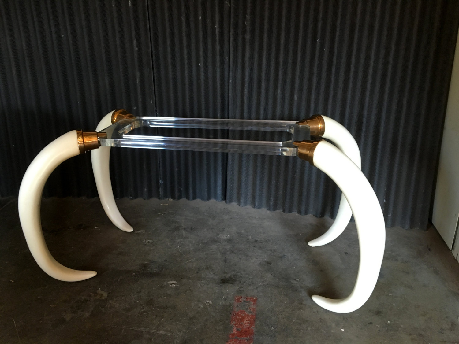 Hermans Steel Garage: Faux Elephant Tusk Dining Table or Desk