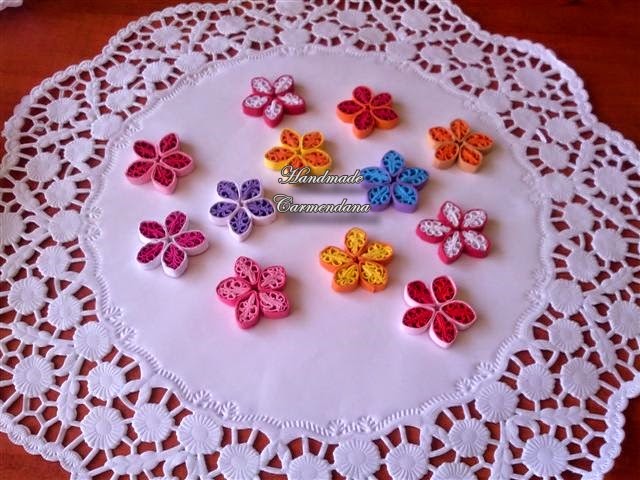Felicitari handmade (realizate manual): Flori quilling brose