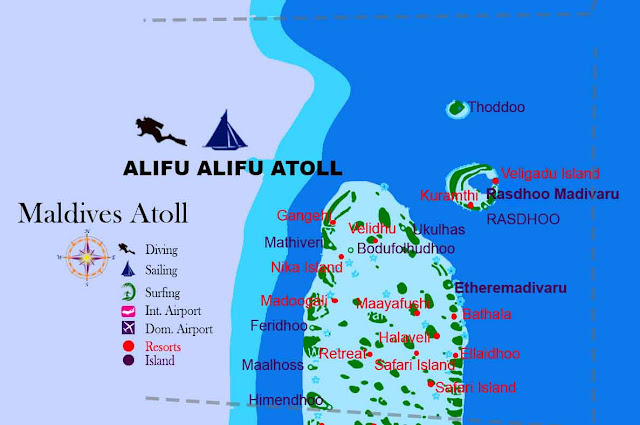 Maldives Atoll Map Alifu Alifu Atoll - Travel Destination and tips