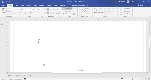 How to draw a Straight Line in Microsoft Visio?