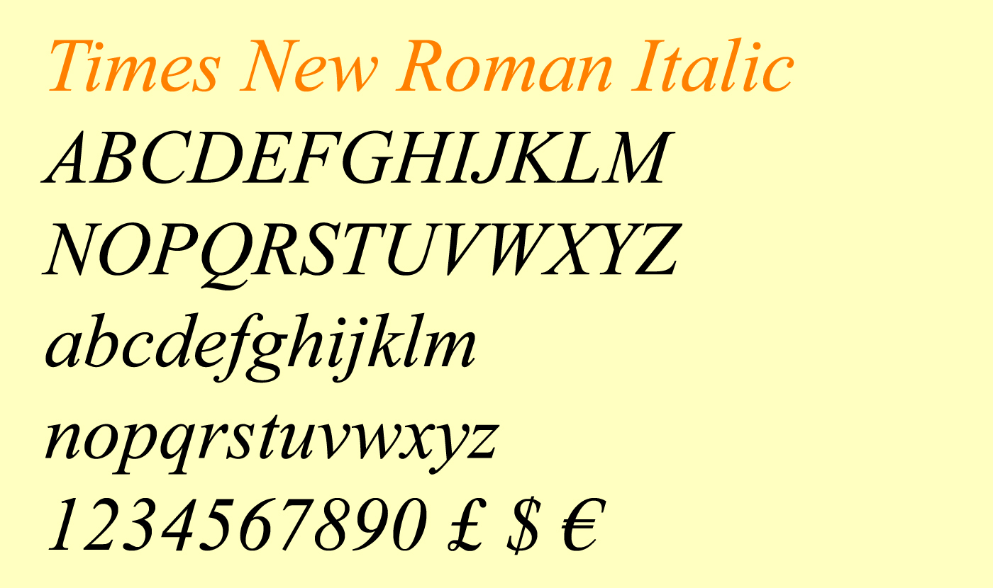 Film Fan: Typeface: Times New Roman