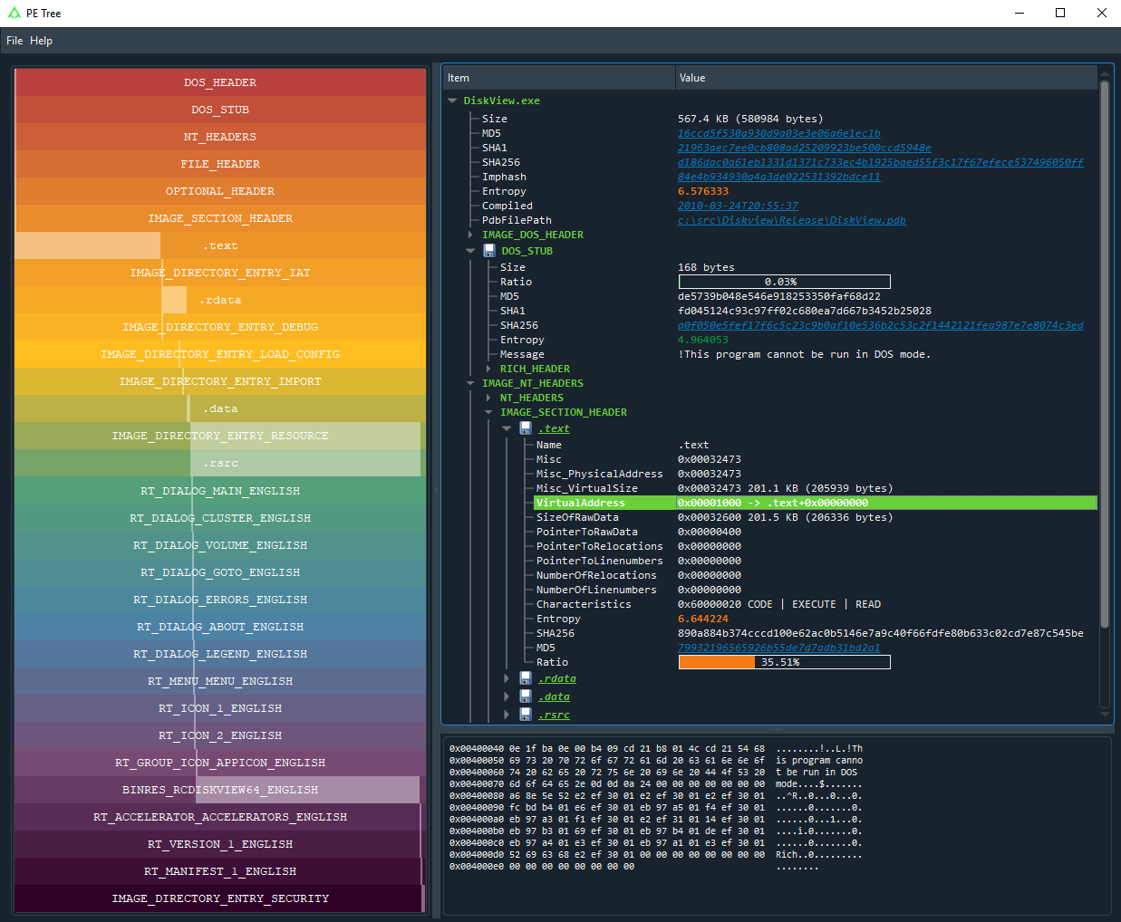 Pe Tree Python Module For Viewing Portable Executable Pe Files In A Tree View Hacking Land